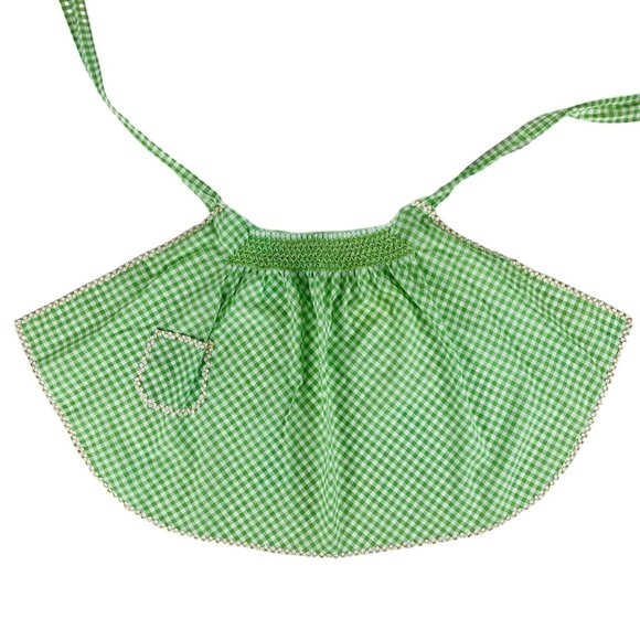 Vintage | Kitchen | Vintage Half Apron Green White Checkered Orange ...